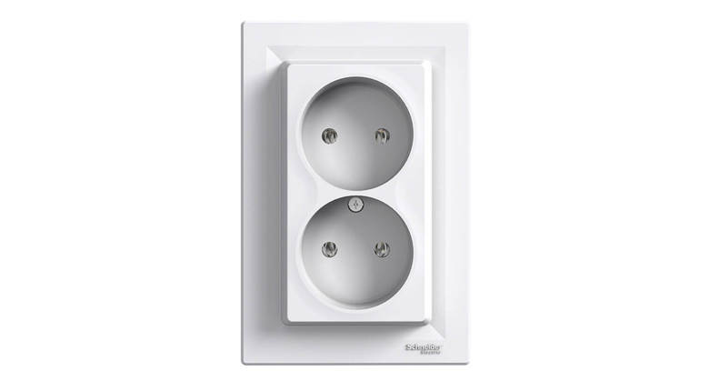 Double electric socket 16A ASFORA SCHNEIDER ELECTRIC ⋆ MASTERHAUS