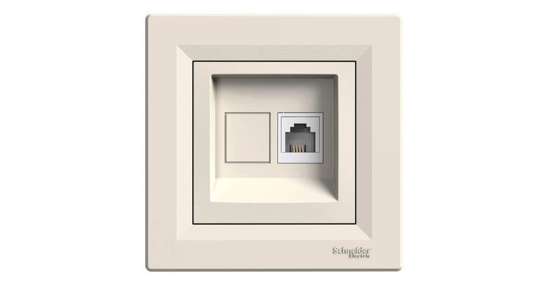 Single telephone socket ASFORA RJ11, cream ⋆ MASTERHAUS