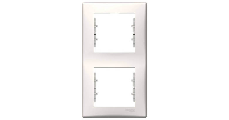 Double frame for switches and sockets cream vertical SEDNA ⋆ MASTERHAUS