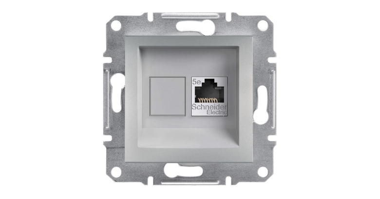 Computer socket RJ45 frameless mechanism Asfora aluminum ⋆ MASTERHAUS