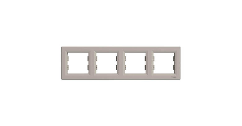 Quadruple frame for switches and sockets bronze, Asfora horizontal ...