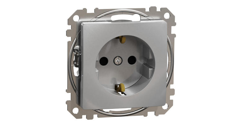 Electrical socket single 16A mechanism without frame aluminum Sedna ...