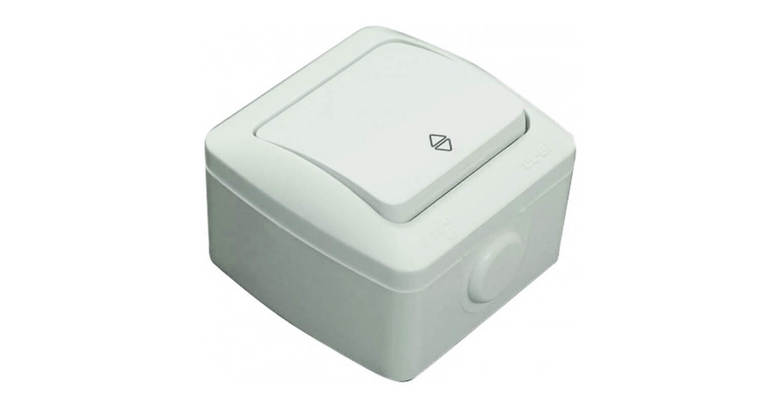 Moisture-resistant deviator electric switch Eva cx6 IP54 EL-BI ⋆ MASTERHAUS