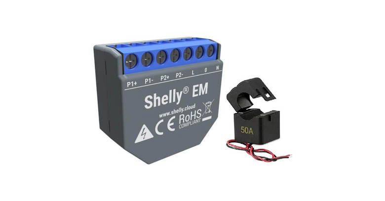 Smart relay for dual-channel measurement, Shelly EM SHELLY ⋆ MASTERHAUS