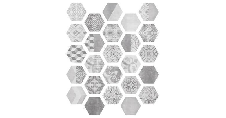 Hexagonal granite tiles Hexa Nuuk 23 x 27 cm (0.75 sq.m./carton) ⋆ ...