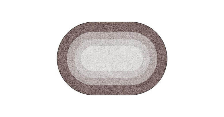 Водоабсорбираща постелка за баня 50 х 80см гума антислип бежов кръг ...