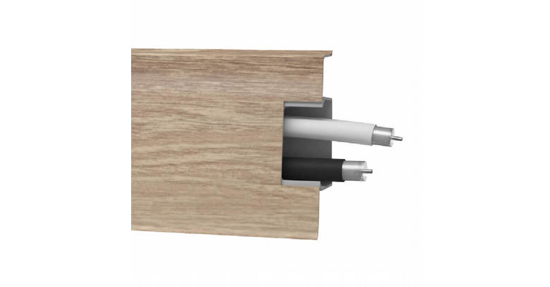 Floor skirting board for laminate flooring PVC MACK 60/132 Edmonton Oak ...