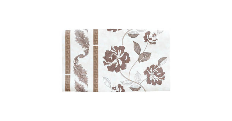 Moisture resistant simplex wallpaper, brown flowers 90119 ⋆ MASTERHAUS