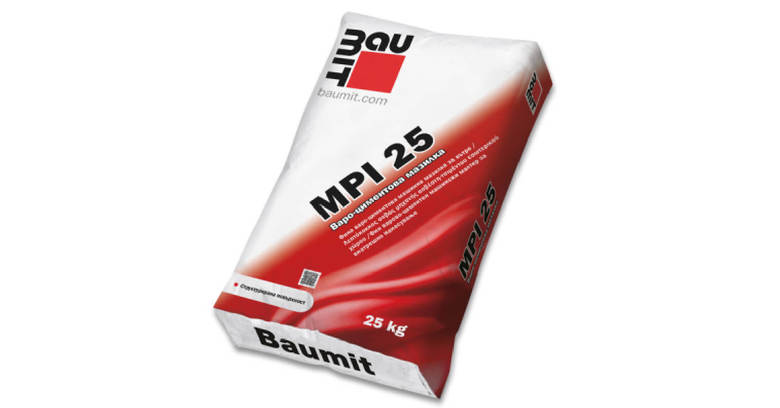 Мазилка машинна варо-циментова 25кг MPI 25 48бр/палет BAUMIT ⋆ MASTERHAUS
