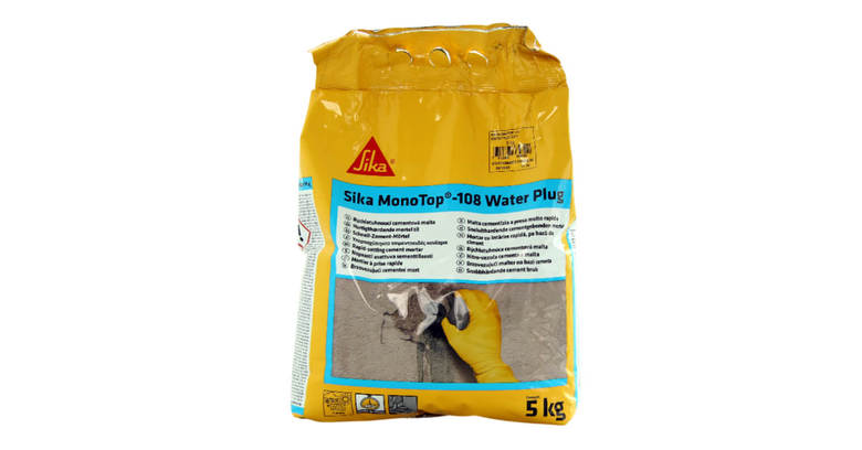 Fast setting cement 5kg Sika Mono Top 108 Water Plug SIKA ⋆ MASTERHAUS