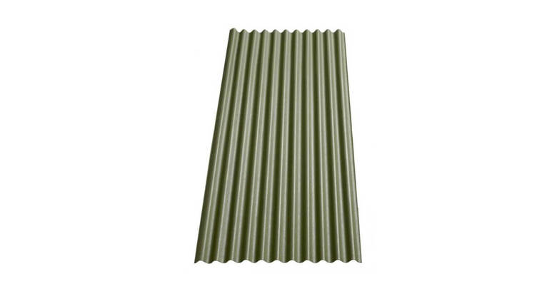 Corrugated roof panel, green 200 x 83 cm Guttanit K11 - corrugated ...